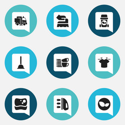 Set of 9 editable cleanup icons includes symbols Vector Image