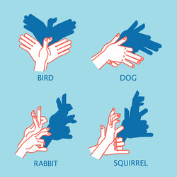 Shadow theater hands gesture like flying bird Vector Image