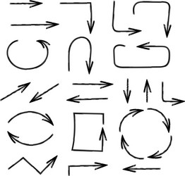 Round doodle arrows hand drawn circle arrow icons Vector Image