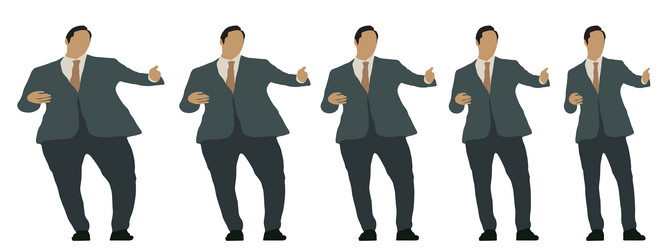 Conceptual fat overweight obese man vs slim fit Vector Image