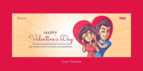 Happy valentines day cover page Royalty Free Vector Image