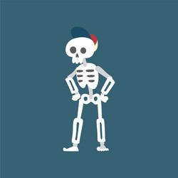 Human skeleton wearing baseball cap walking Vector Image