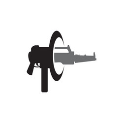 Machine gun logo design template Royalty Free Vector Image