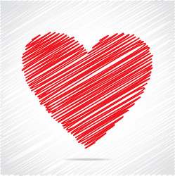Sketched red heart Royalty Free Vector Image - VectorStock