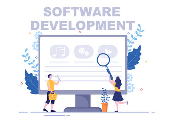 Software development and programming code Vector Image
