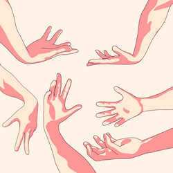 Various gestures of human hands isolated Vector Image
