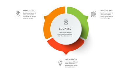 Creative concept for infographic with 3 steps Vector Image
