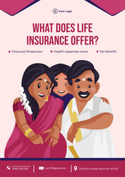 Life insurance flyer template flat design Vector Image