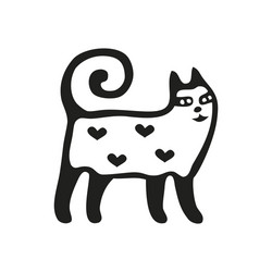 Funny cats set black silhouette collections Vector Image