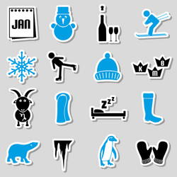 January month theme set of simple icons eps10 Vector Image