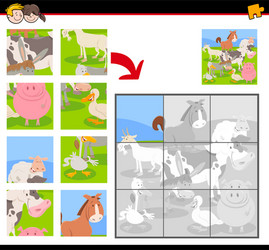 Labels with different farm animals Royalty Free Vector Image