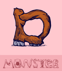 Letter d tracing devil Royalty Free Vector Image