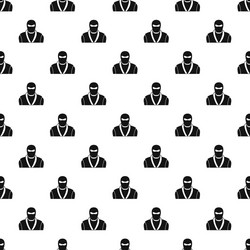 Ninja in black mask pattern seamless Royalty Free Vector