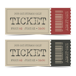 Vintage ticket or retro ticket template design Vector Image
