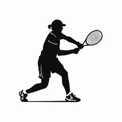 Tennis player black icon on white background male Vector Image