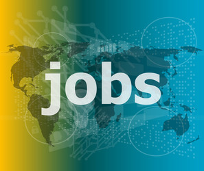 Word jobs on digital screen social concept Vector Image