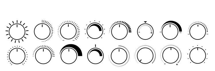 Adjustment dial rotary dials with round scale Vector Image