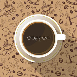 Coffee cup top view flat icon Royalty Free Vector Image