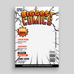 Layout design of comic book cover Royalty Free Vector Image