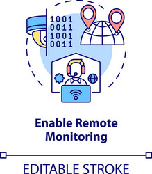 Enable remote observation red concept icon Vector Image