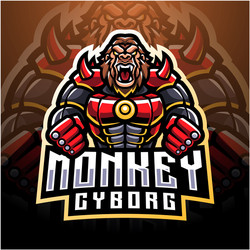 Monkey samurai mascot logo design Royalty Free Vector Image