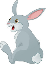 Rabbit cartoon holding book Royalty Free Vector Image