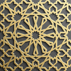 Islamic 3d golden origami round ornament Vector Image