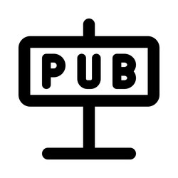 Sign board stand placed outside pub Royalty Free Vector