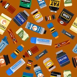 Sports nutrition supplement seamless pattern Vector Image