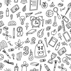 School sketch doodle background editable Vector Image
