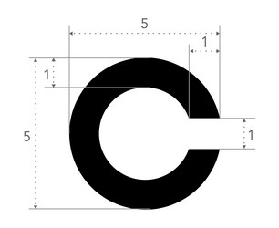 Landolt c eye test chart broken ring medical Vector Image