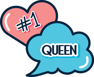 Slang bubbles concept heart and cloud bubble Vector Image