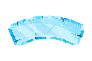 Blue ice rectangular board as shaped element Vector Image