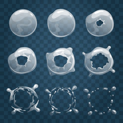 Realistic bubble burst animation explosion 3d Vector Image