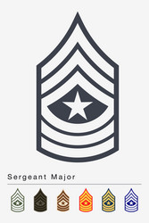 First sergeant 1sg soldier military rank insignia Vector Image