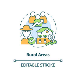 Rural areas blue gradient concept icon Royalty Free Vector