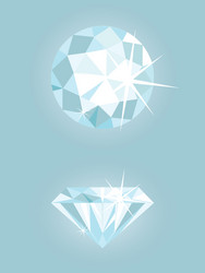 Two diamonds sparkling background Royalty Free Vector Image