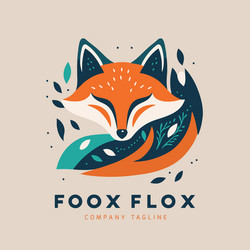 Fox head logo branding concept Royalty Free Vector Image