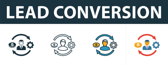 Lead conversion icon simple flat element from crm Vector Image