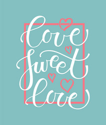 Love you hand lettering pattern Royalty Free Vector Image