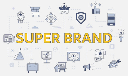 Super brand concept with big words and people Vector Image