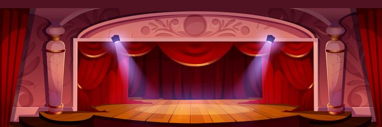 Empty stage with cinema screen cartoon Royalty Free Vector