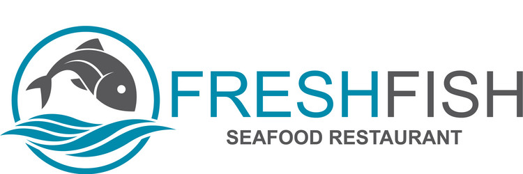 Jump fish logo animal design concept template Vector Image