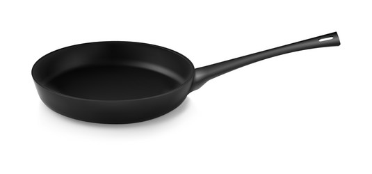 Frying pan with non-stick coating side view Vector Image