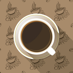 Coffee cup top view flat icon Royalty Free Vector Image
