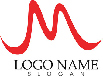 M letter wave logo template Royalty Free Vector Image
