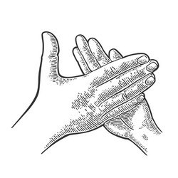 Man clapping hands applause sign vintage Vector Image