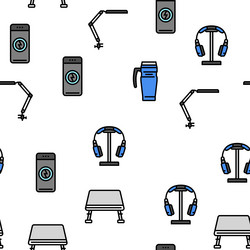 Office gadget computer business seamless Vector Image