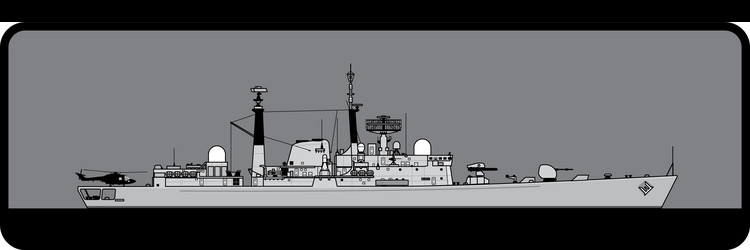 Hms daring d32 royal navy type 45 destroyer Vector Image