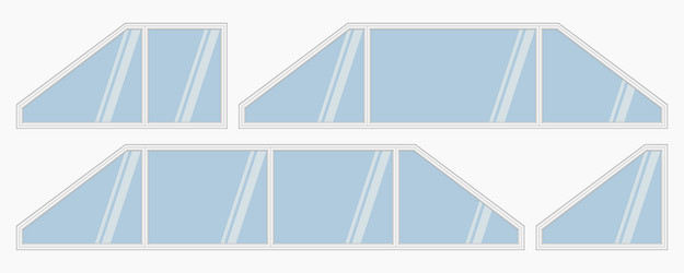 Apartment white window frames set isolated flat Vector Image